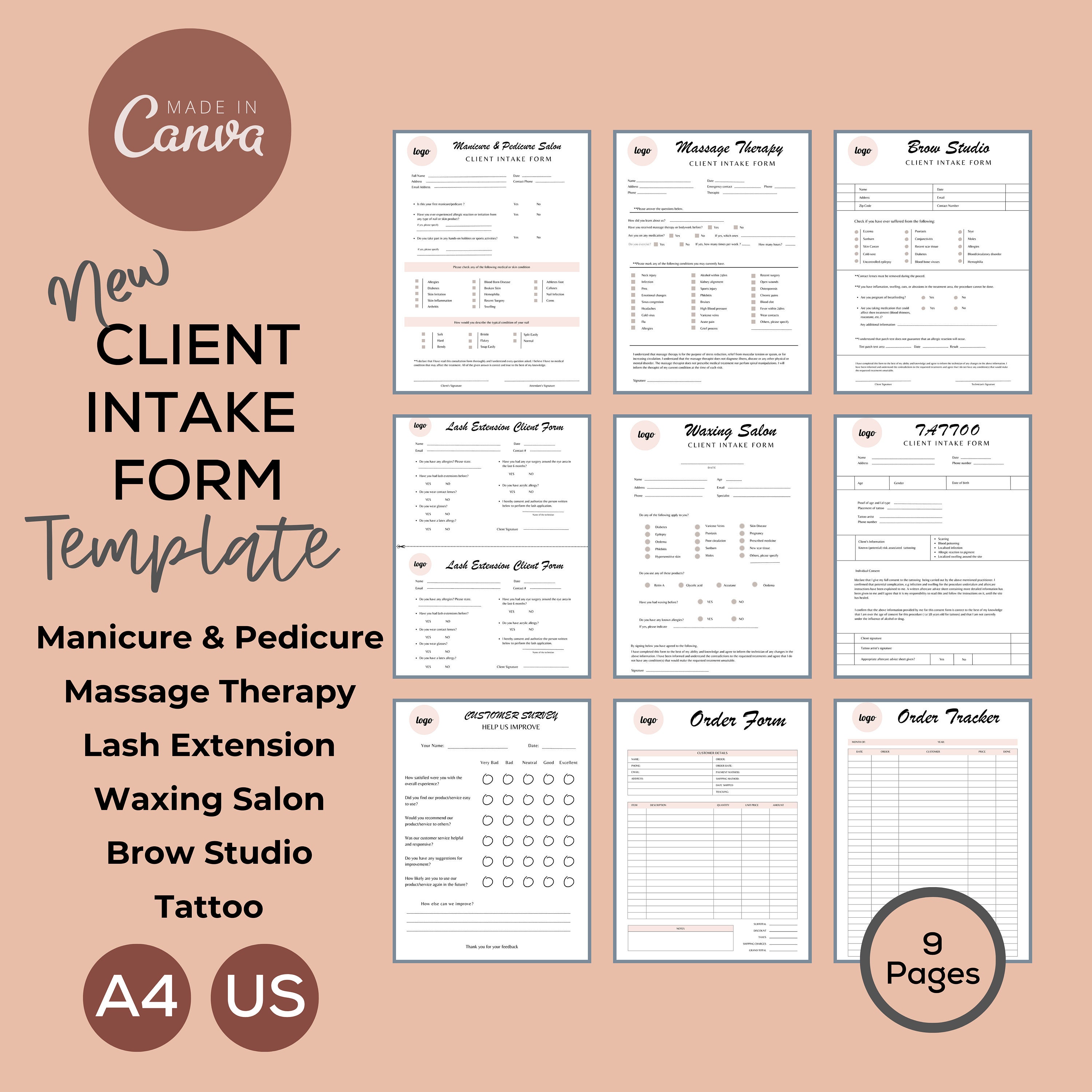 Salon Client Intake Form, New Client Information Template, Manicure ...