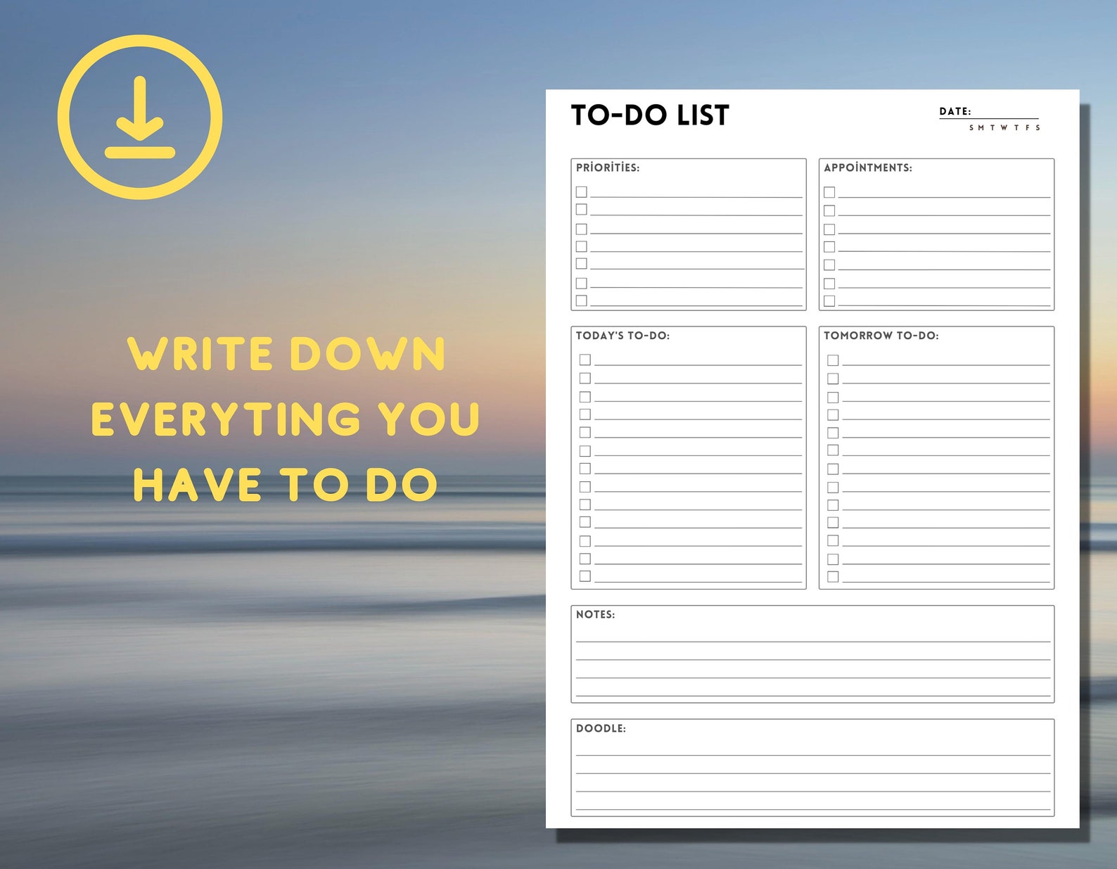 Simple Daily to Do List Printable, Task Management, to Do List Planner ...