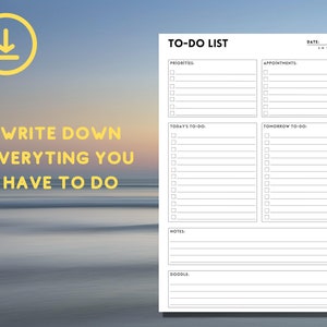Simple Daily to Do List Printable, Task Management, to Do List Planner ...