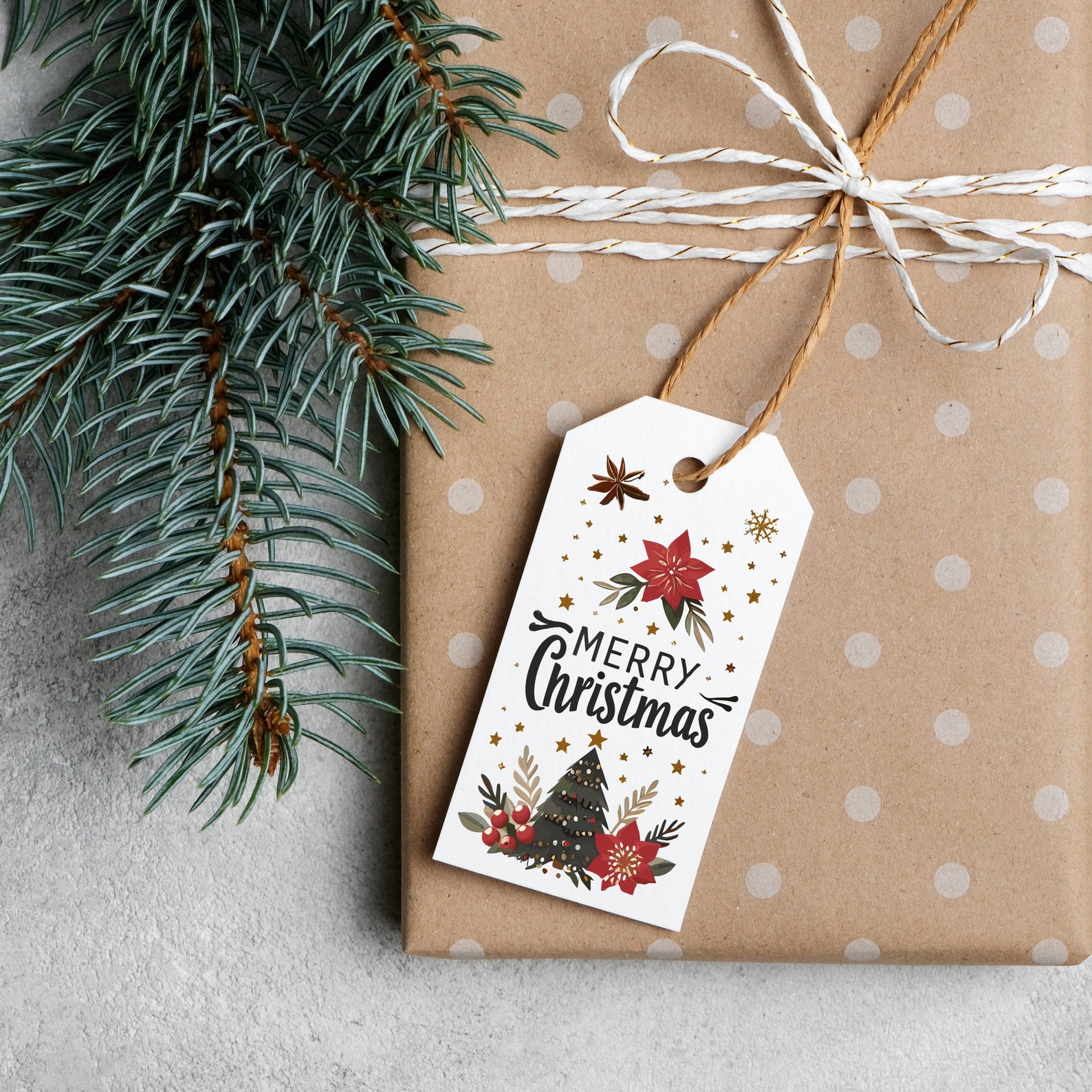 Printable Christmas Gift Tags, Merry Christmas Gift Tag, Holiday Gift ...