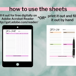 Self-care Printable Planner, Mental Health and Wellness Checklist ...
