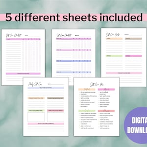 Self-care Printable Planner, Mental Health and Wellness Checklist ...