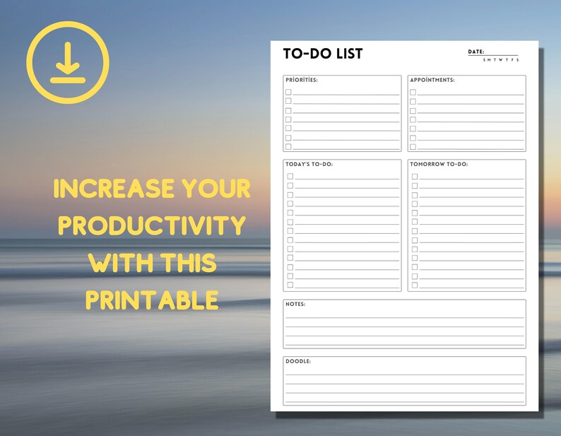 Simple Daily to Do List Printable, Task Management, to Do List Planner ...
