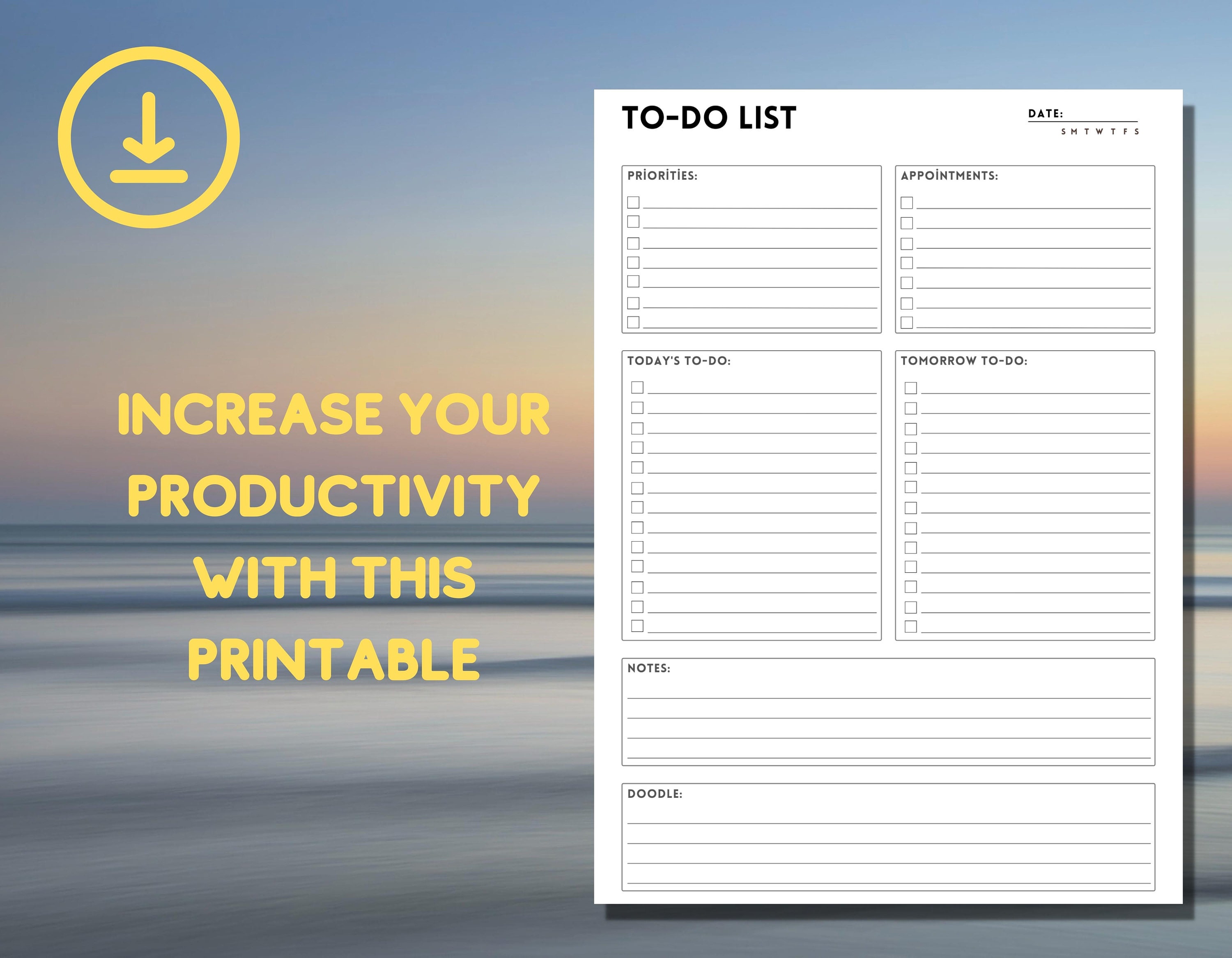 Simple Daily to Do List Printable, Task Management, to Do List Planner ...