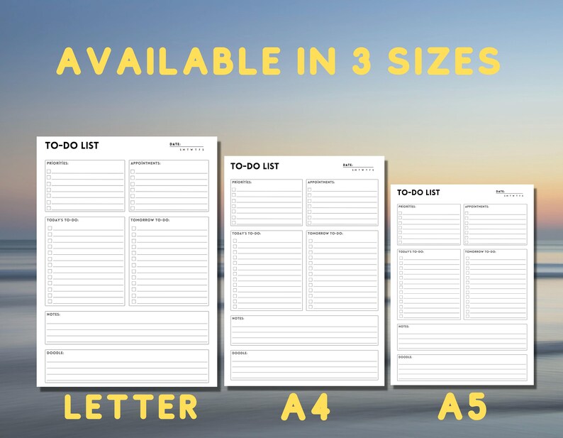 Simple Daily to Do List Printable, Task Management, to Do List Planner ...