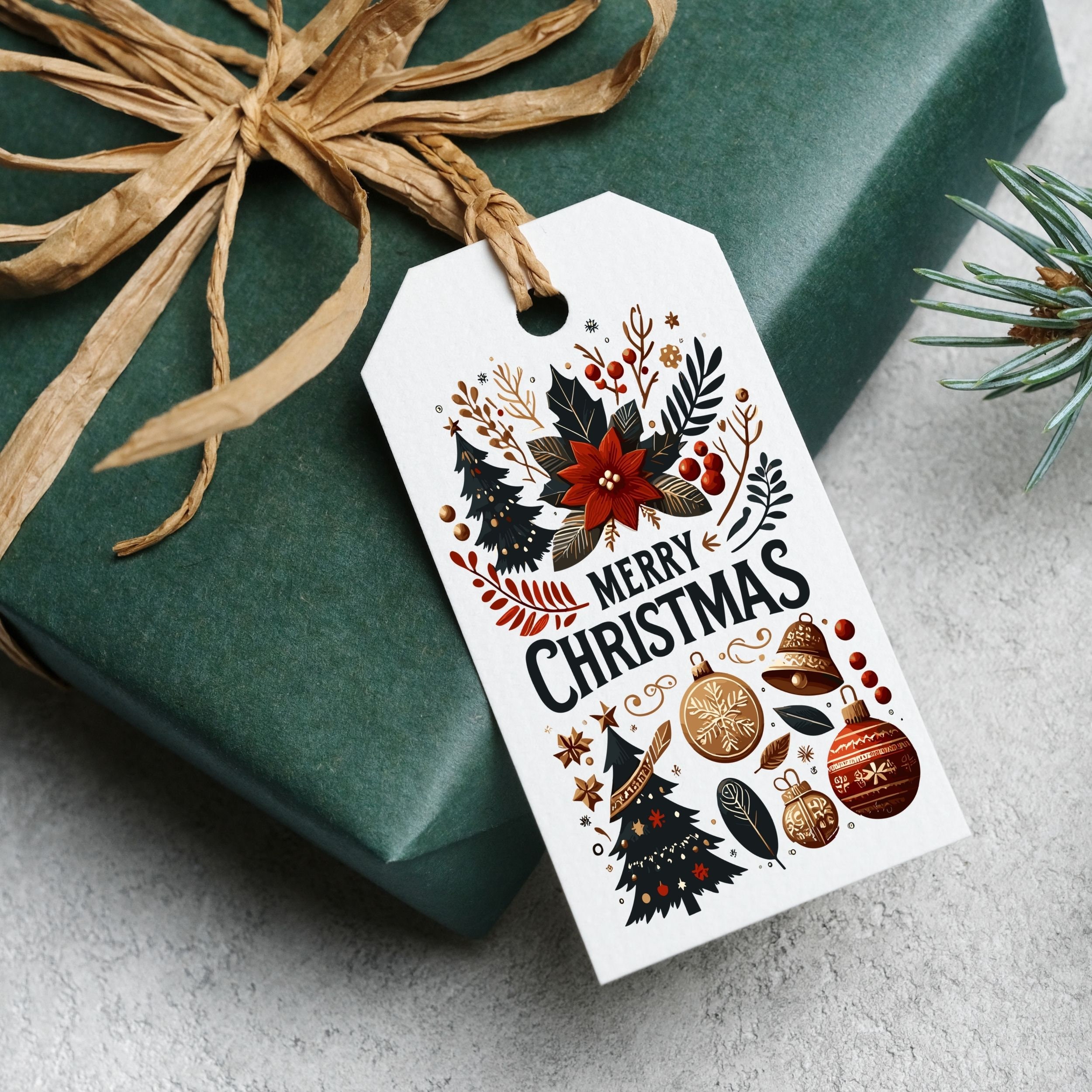 Printable Christmas Gift Tags, Merry Christmas Gift Tag, Holiday Gift ...