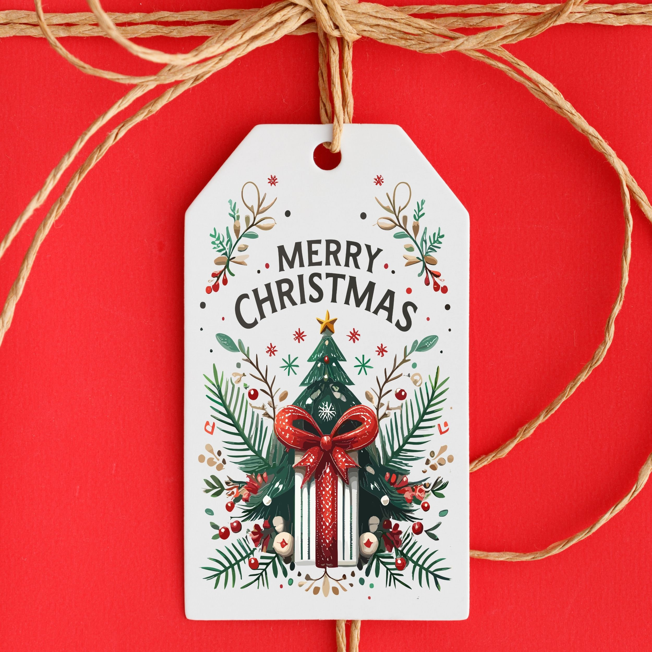 Printable Christmas Gift Tags, Merry Christmas Gift Tag, Holiday Gift ...