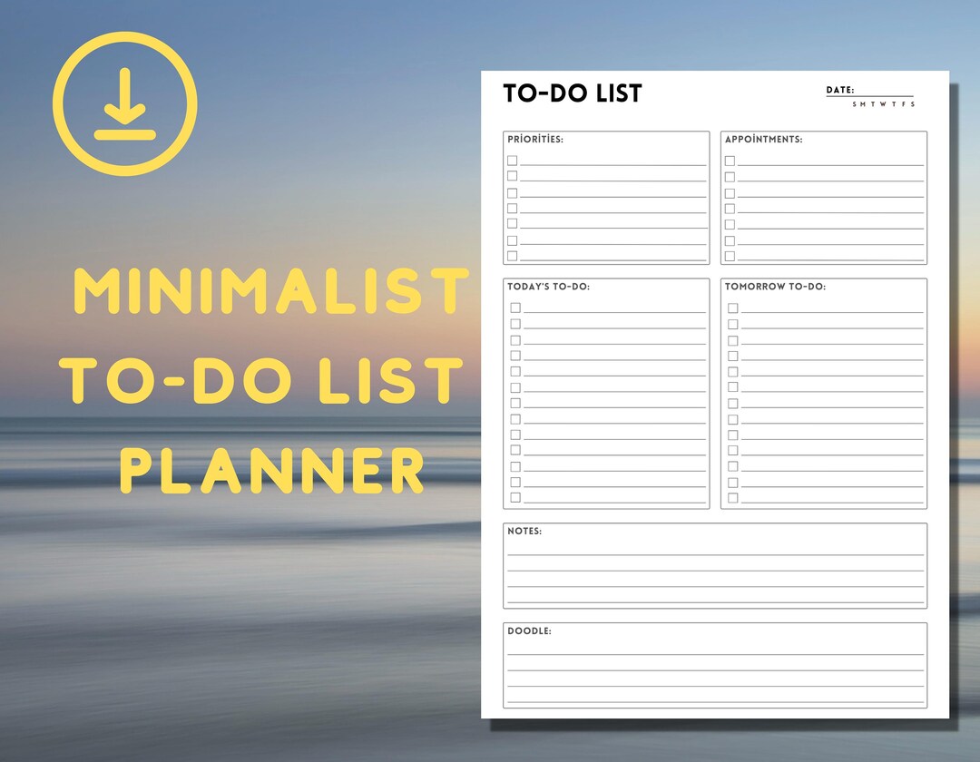 Simple Daily to Do List Printable, Task Management, to Do List Planner ...