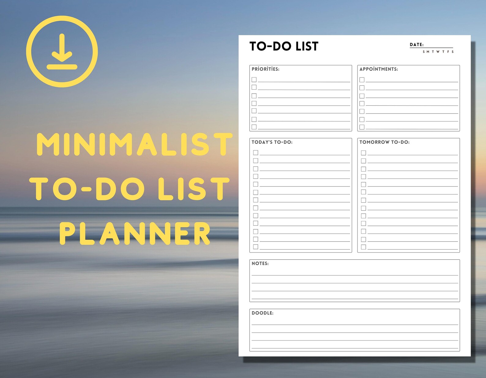 Simple Daily to Do List Printable, Task Management, to Do List Planner ...