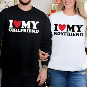 I Love My Boyfriend & Girlfriend Sweatshirt, Valentine’s Day Couples ...