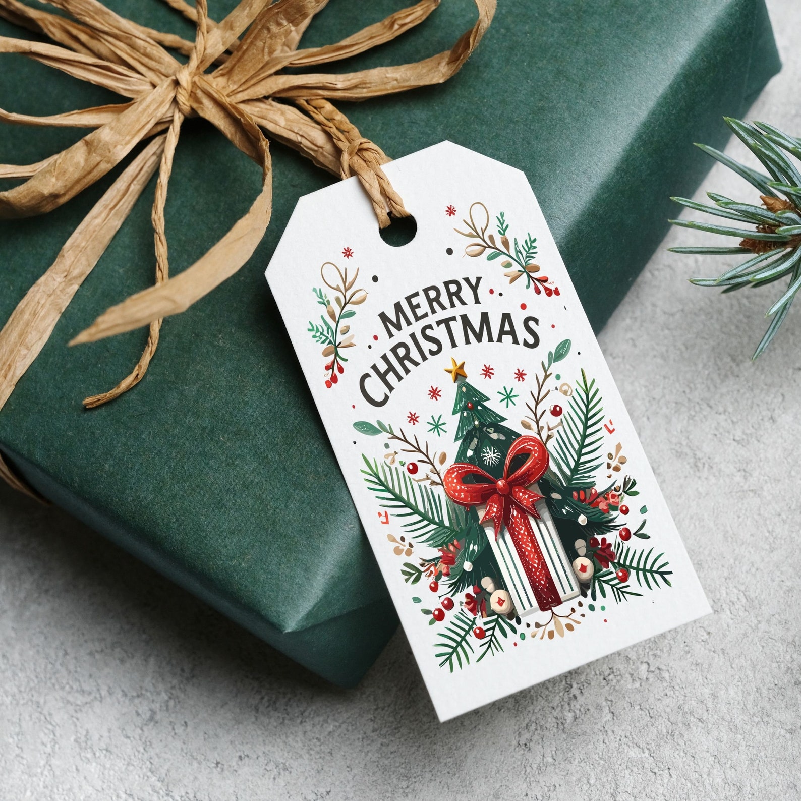 Printable Christmas Gift Tags, Merry Christmas Gift Tag, Holiday Gift ...