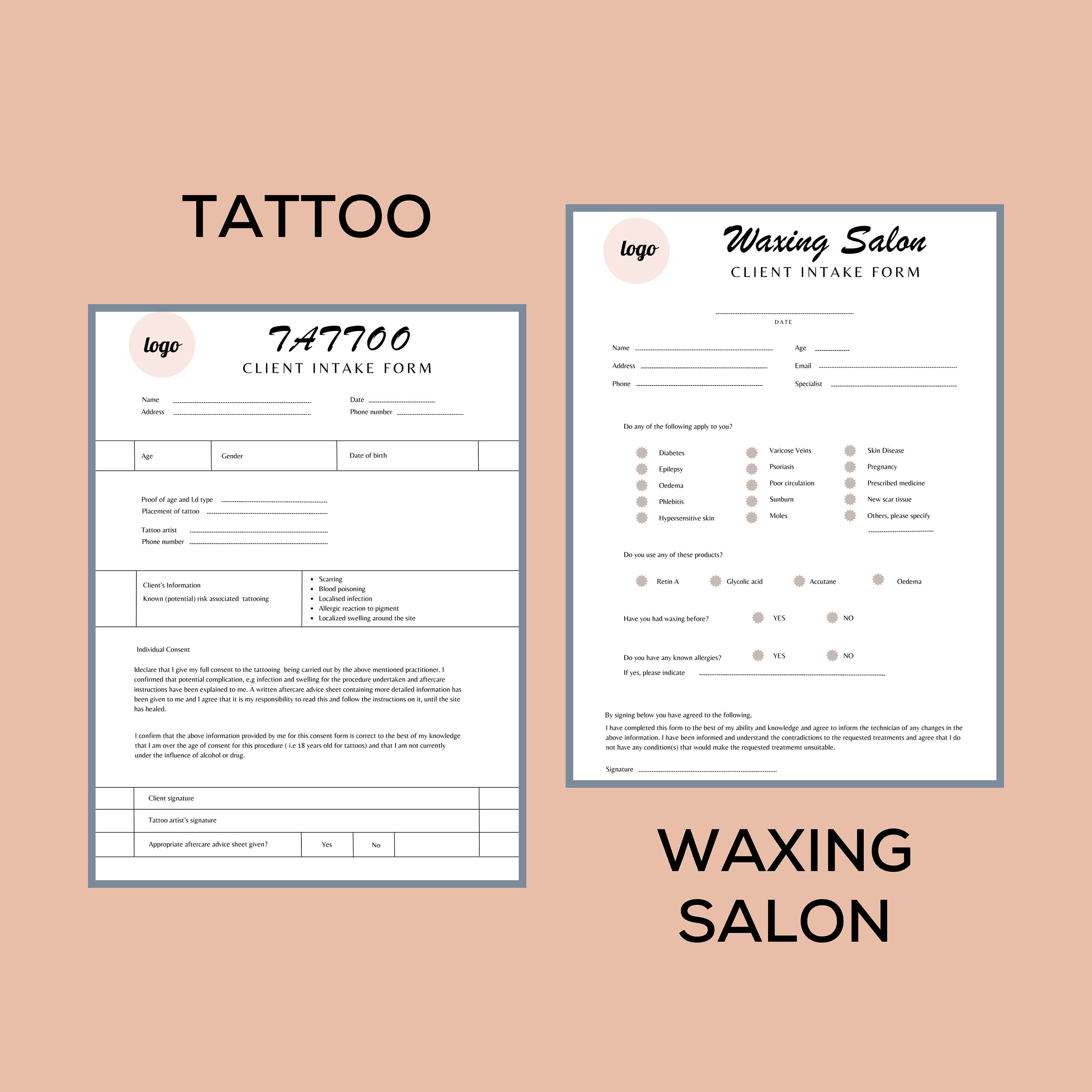 Salon Client Intake Form, New Client Information Template, Manicure ...