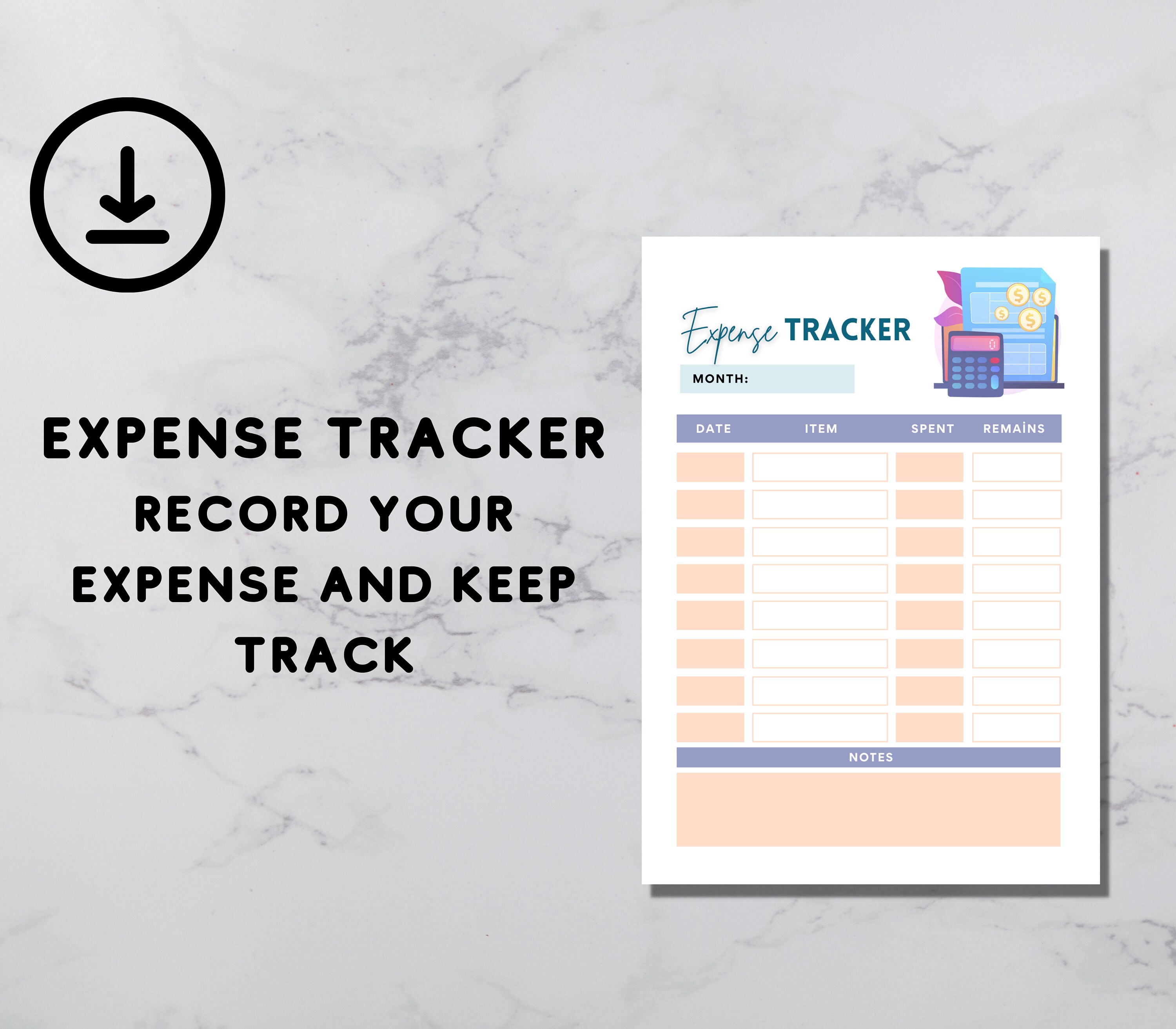 Printable Expense Tracker, Expense & Savings Tracker, Finance Template ...