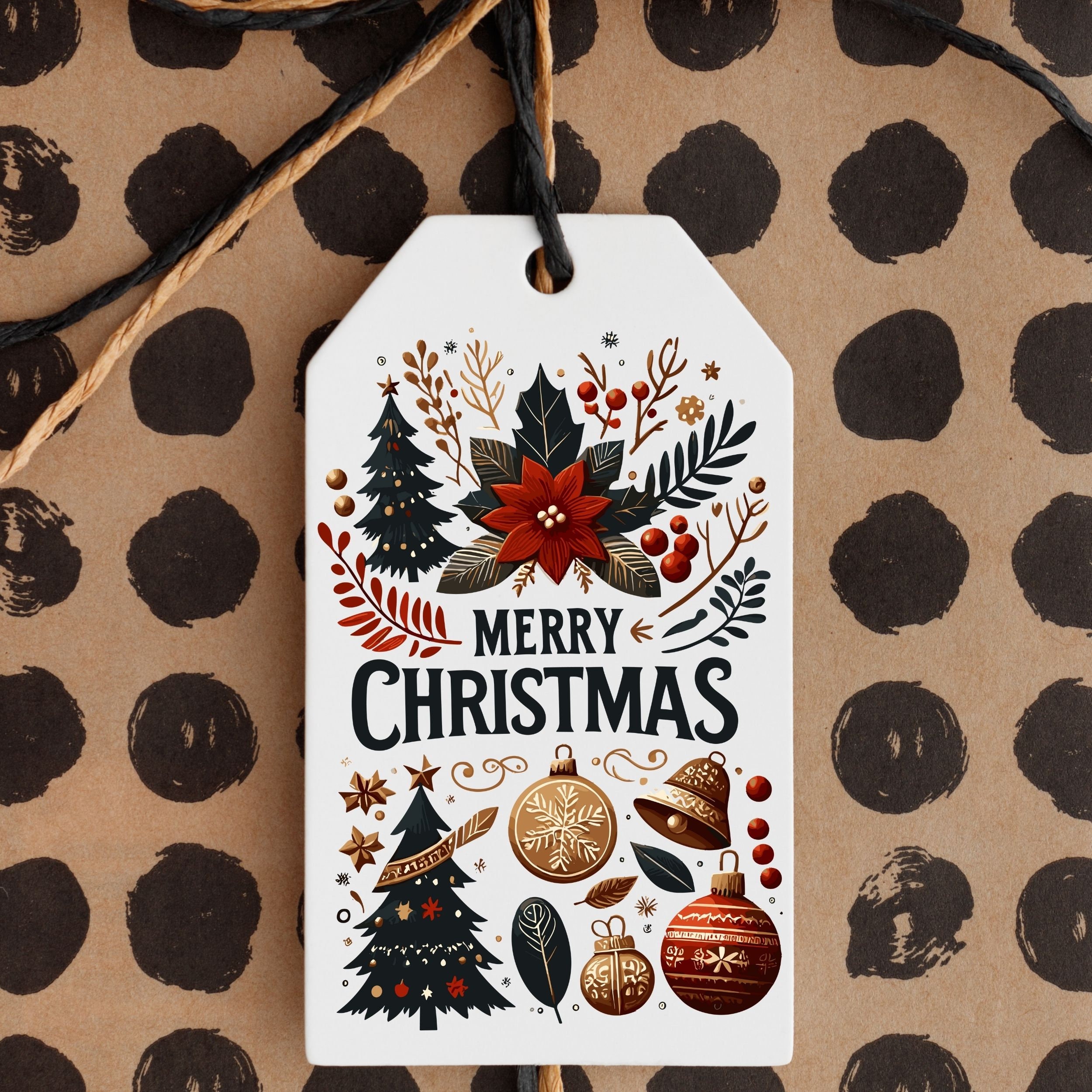 Printable Christmas Gift Tags, Merry Christmas Gift Tag, Holiday Gift ...