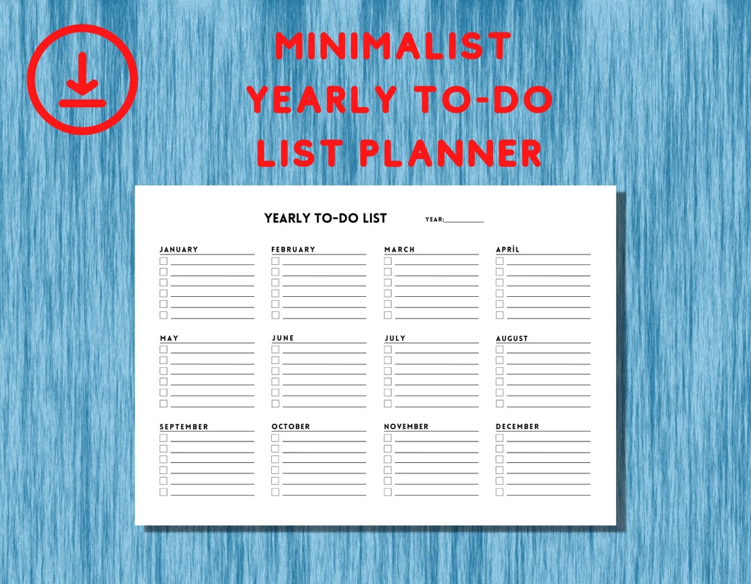 Landscape to Do List, Minimalist Yearly to Do List Printable, to Do ...