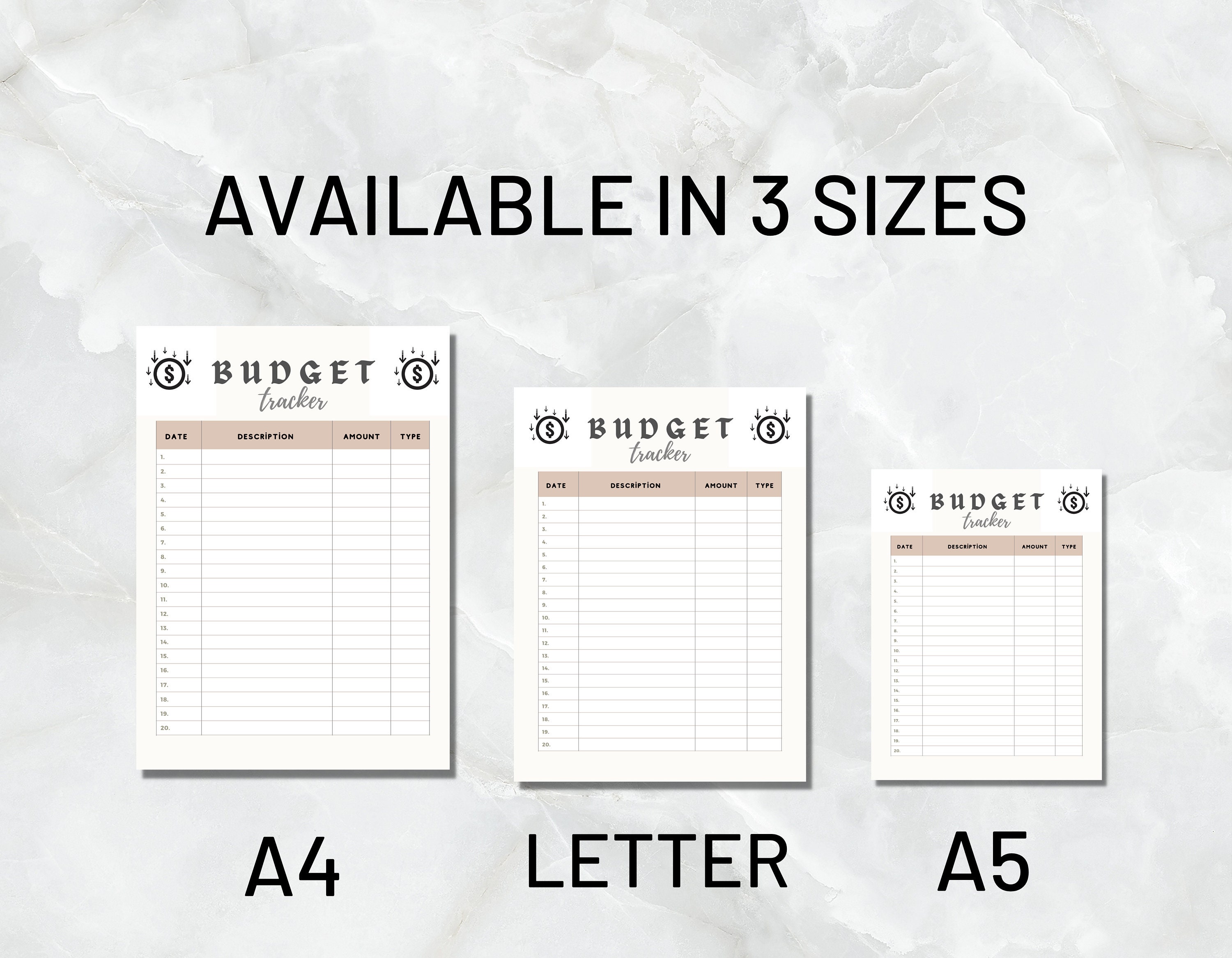 Printable Budget Tracker, Minimalist Budget Tracker, Finance Template ...