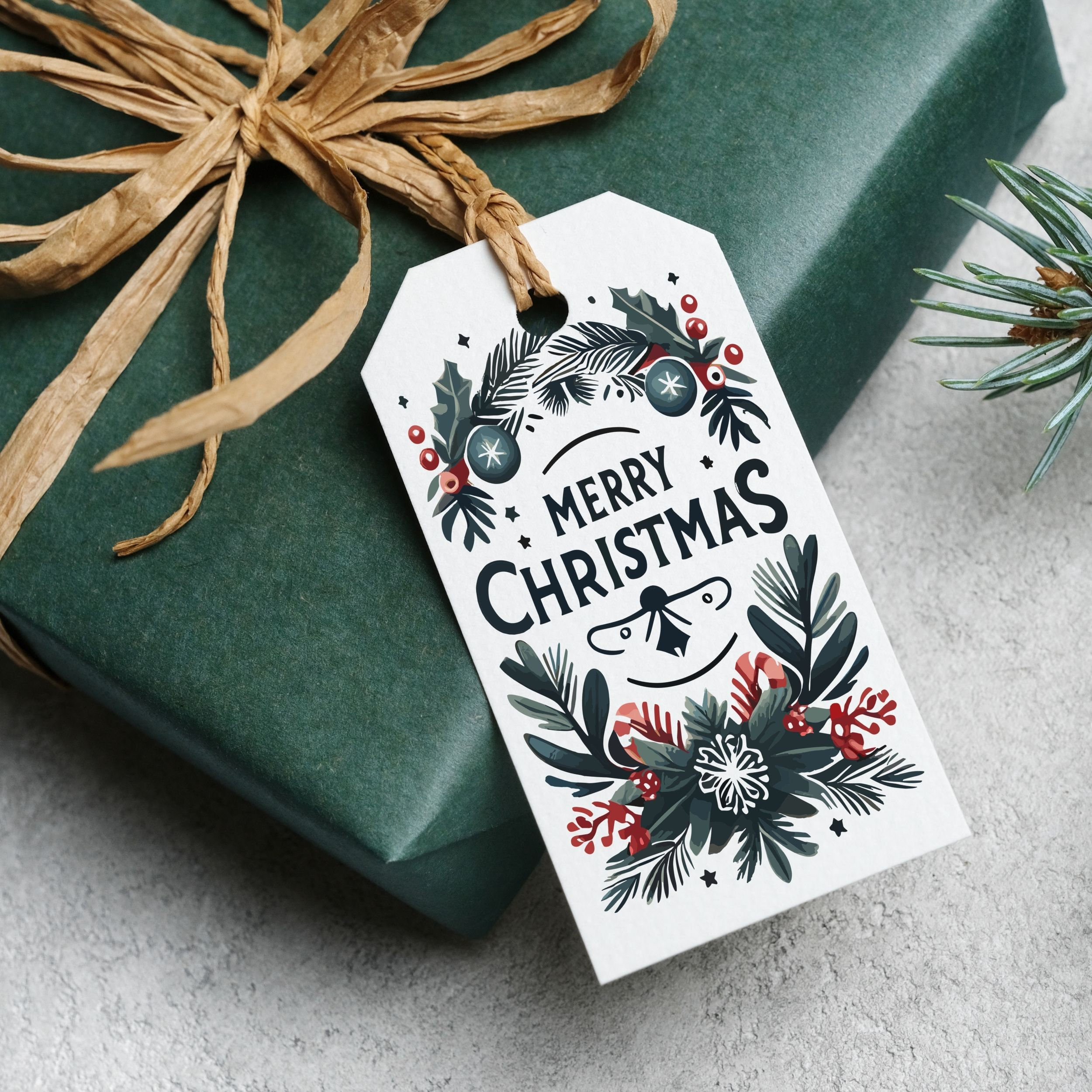 Printable Christmas Gift Tags, Merry Christmas Gift Tag, Holiday Gift ...
