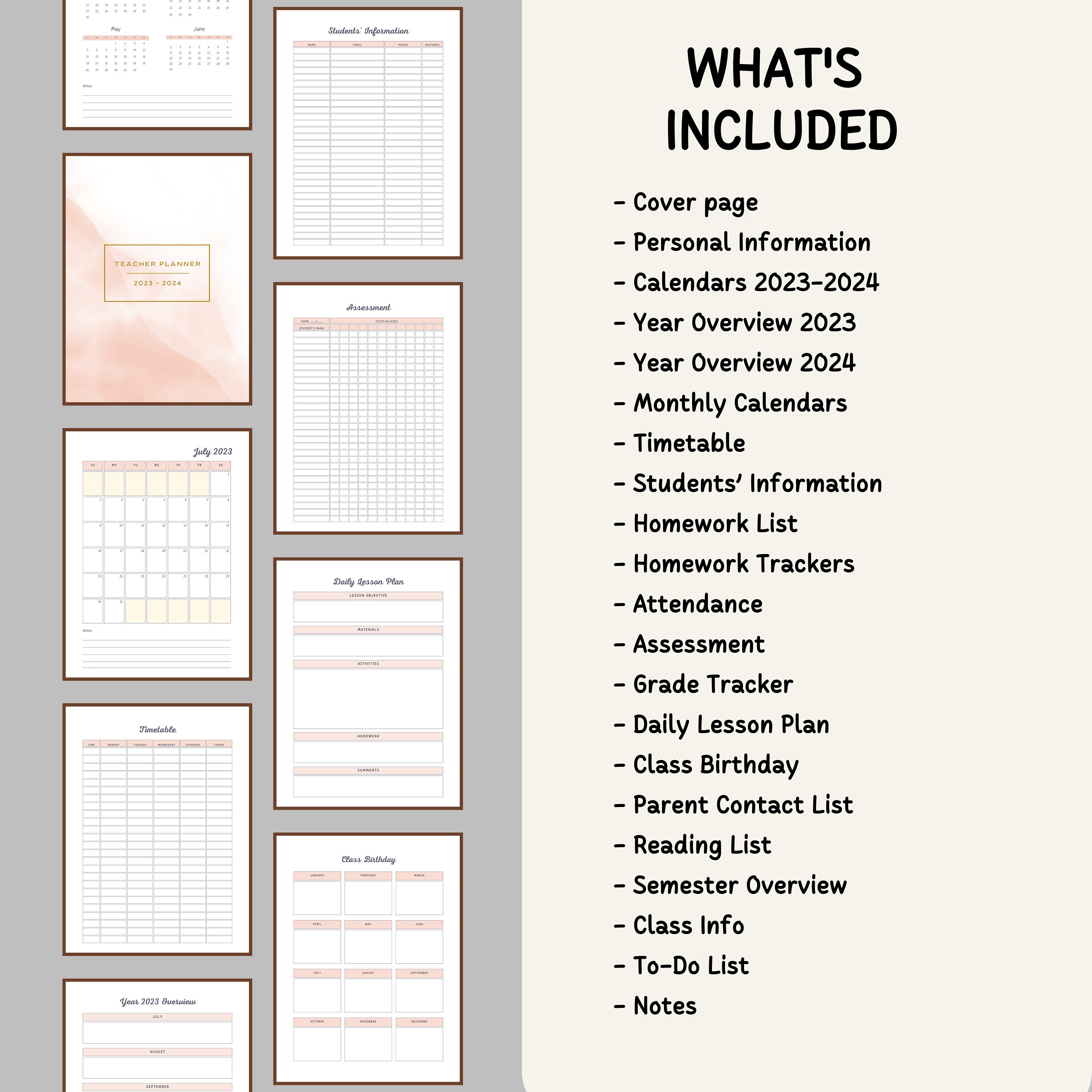 Editable Printable Digital Teacher Planner 2023-2024, Lesson Plan ...