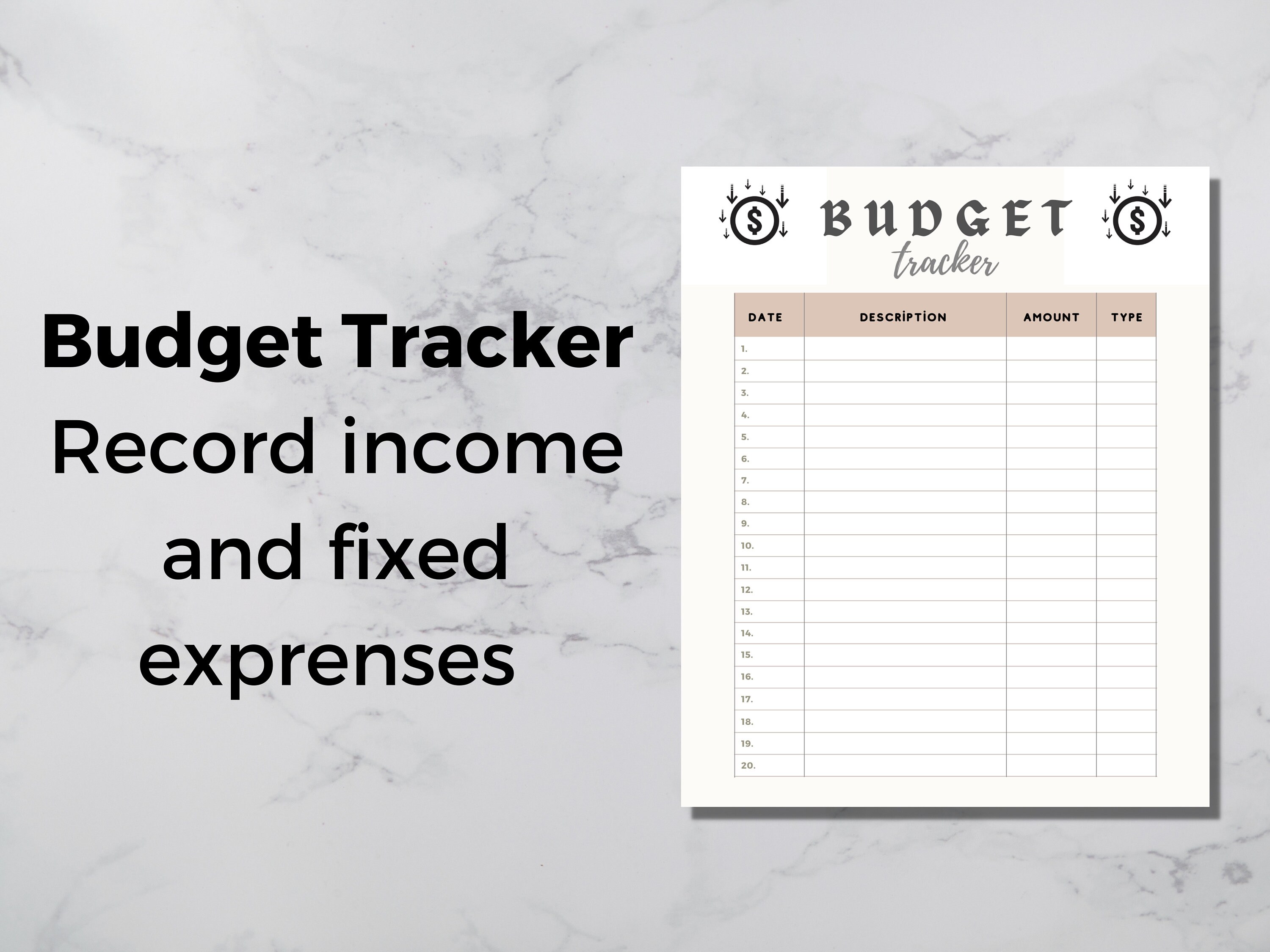 Printable Budget Tracker, Minimalist Budget Tracker, Finance Template ...