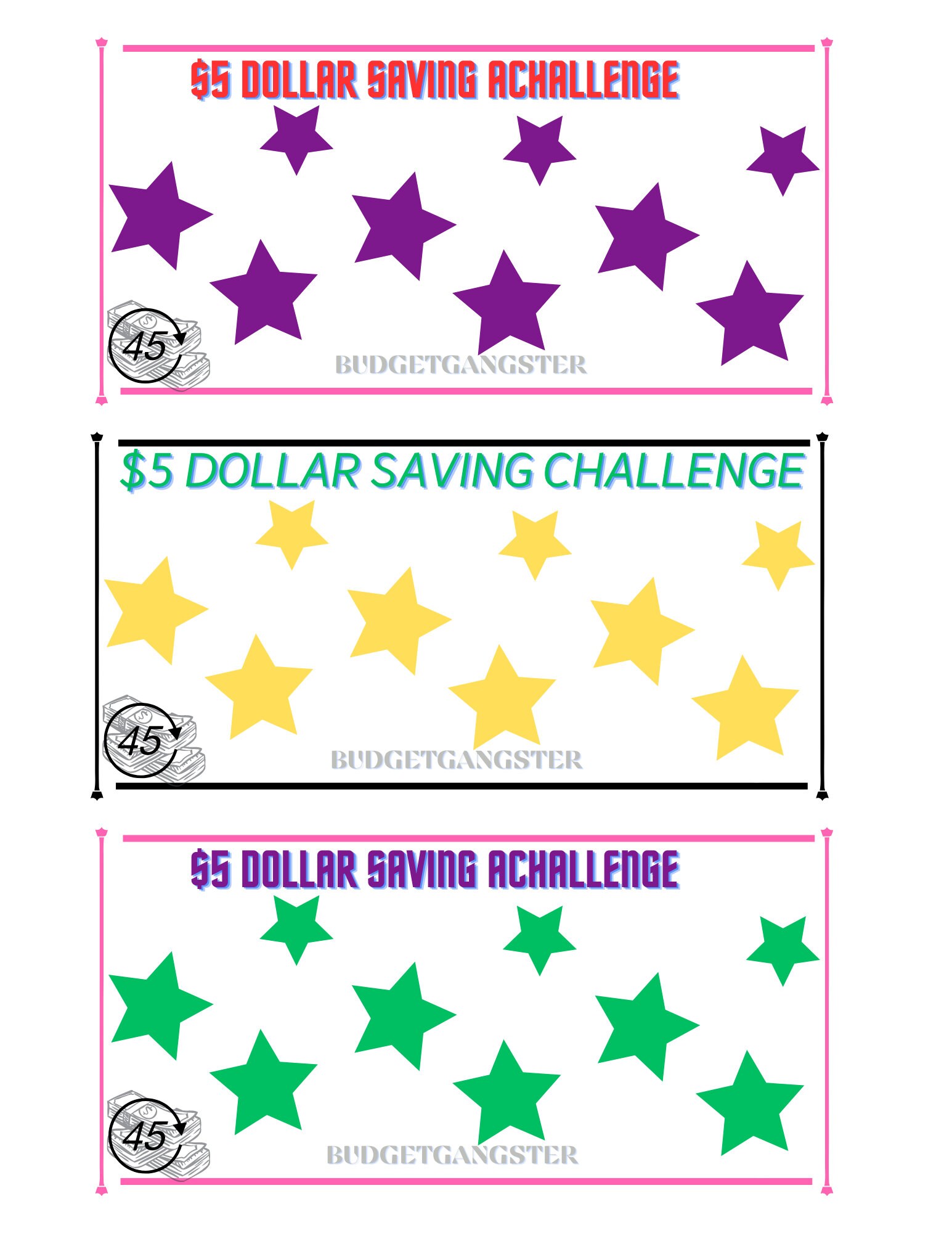 5 Dollar Saving Challenge - Etsy UK