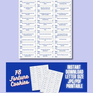 DIY Printable Fortunes for Fortune Cookies, Party Favors, Custom Party ...