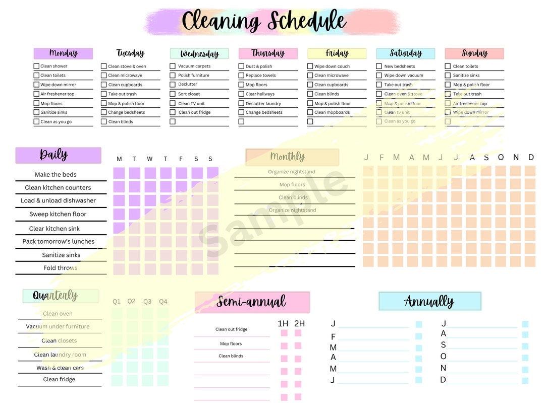 Editable Cleaning Planner, Cleaning Checklist, Cleaning Schedule ...