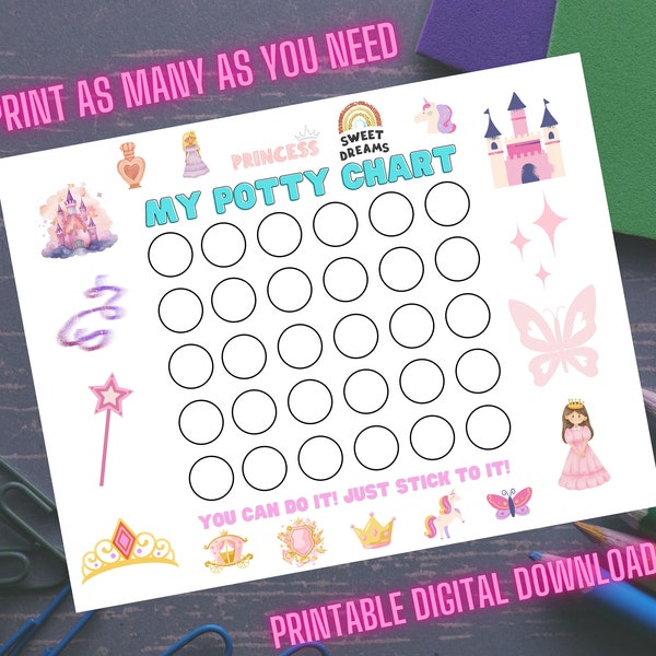 Princess Potty Training Chart - Etsy
