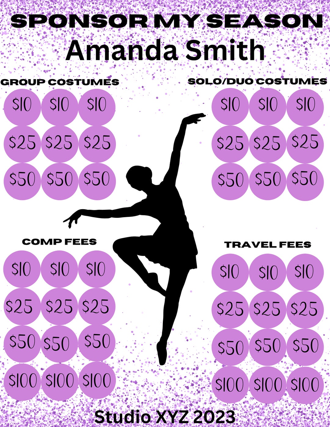 Competition Dance Fundraising Fundraiser Template Flyer Dance ...
