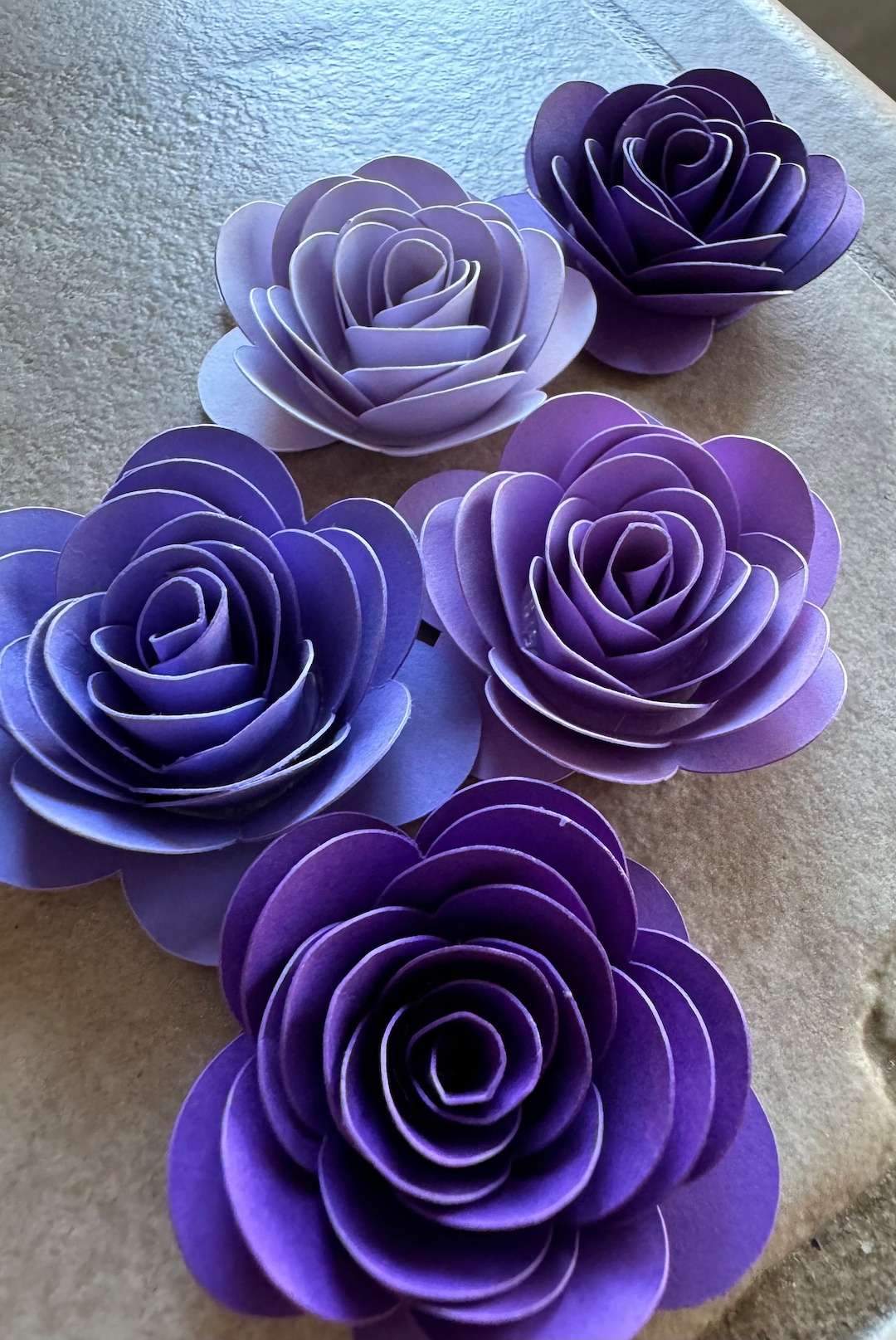 1.5" Inch Purple Rolled Paper Roses - Etsy