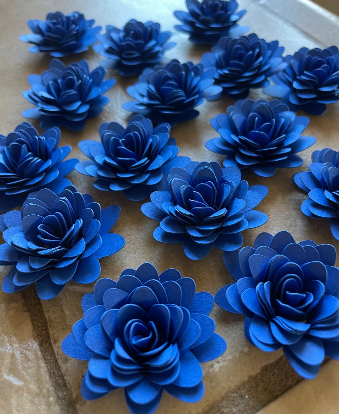 15pk Royal Blue Starburst Rolled Paper Flowers 1” Inch - Etsy