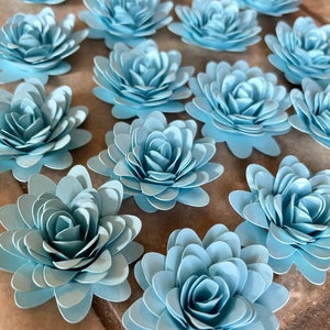 15pk Sky Blue Starburst Rolled Paper Flowers 1” Inch - Etsy