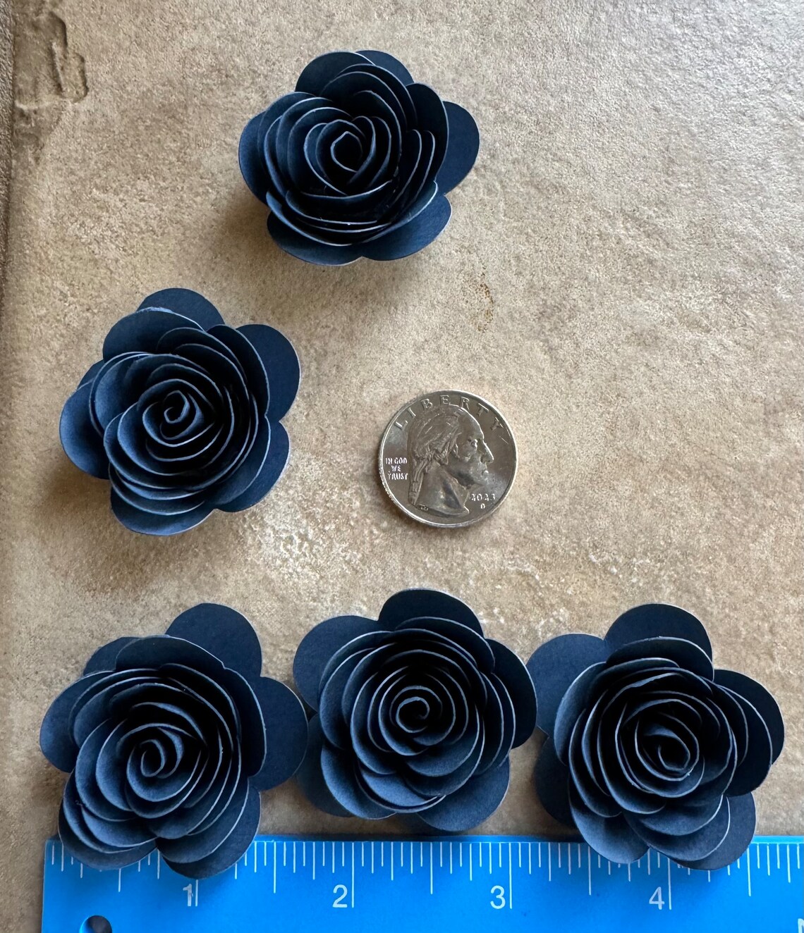 1.5" Inch Navy Rolled Paper Roses - Etsy