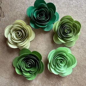 1.5" Inch Forest Green Rolled Paper Roses - Etsy