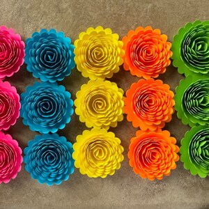 15pk Pinwheel Rolled Paper Flowers 1” Inch (see Drop Box for Other ...