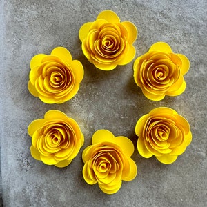 15pk Yellow Rolled Paper Roses 1” Inch - Etsy