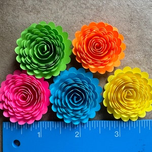 15pk Pinwheel Rolled Paper Flowers 1” Inch (see Drop Box for Other ...
