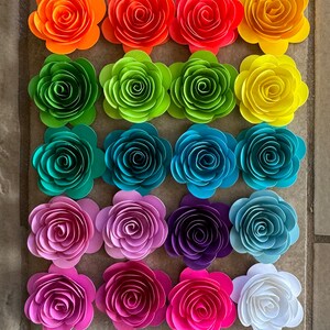 20pk Rainbow Rolled Paper Roses 1” Inch - Etsy
