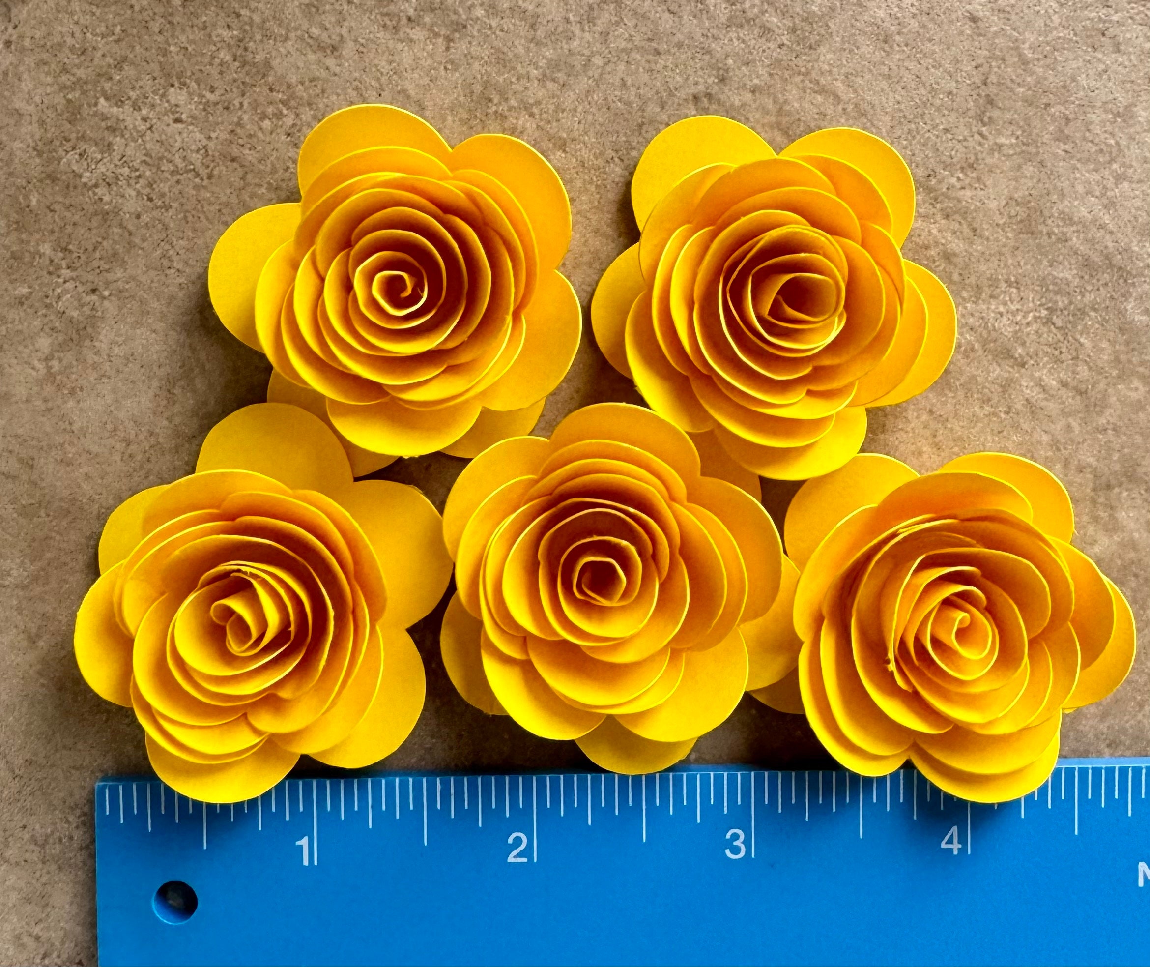 1.5" Inch Yellow Rolled Paper Roses - Etsy