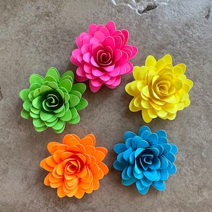 15pk Neon Starburst Rolled Paper Flowers 1” Inch - Etsy