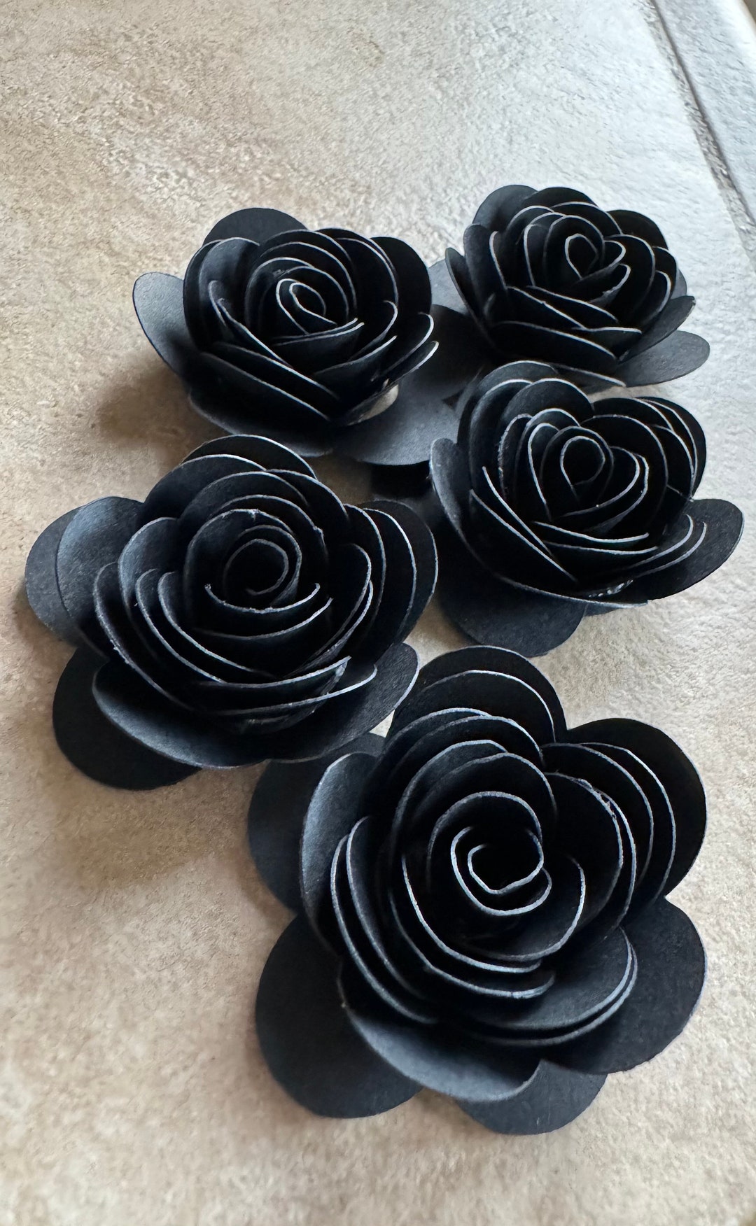 1.5 Inch Black Rolled Paper Roses - Etsy