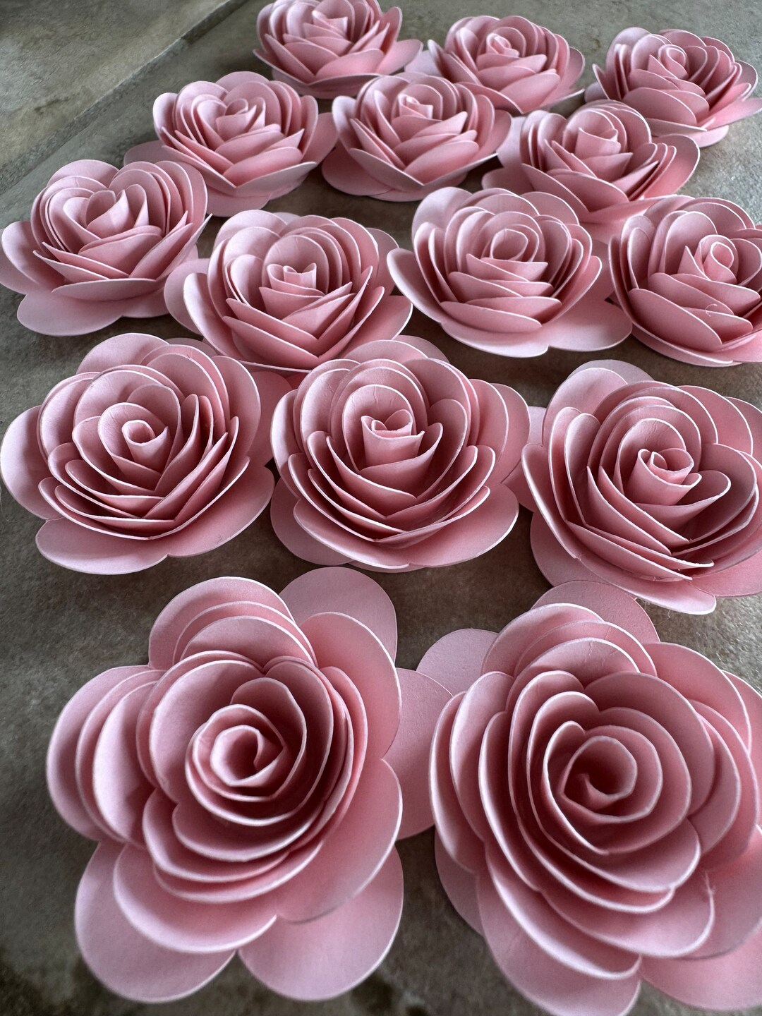 15pk Light Pink Rolled Paper Roses 1” Inch - Etsy