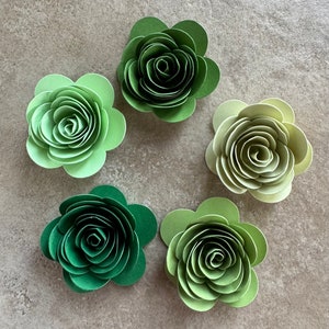 15pk Forest Green Rolled Paper Roses 1” Inch - Etsy