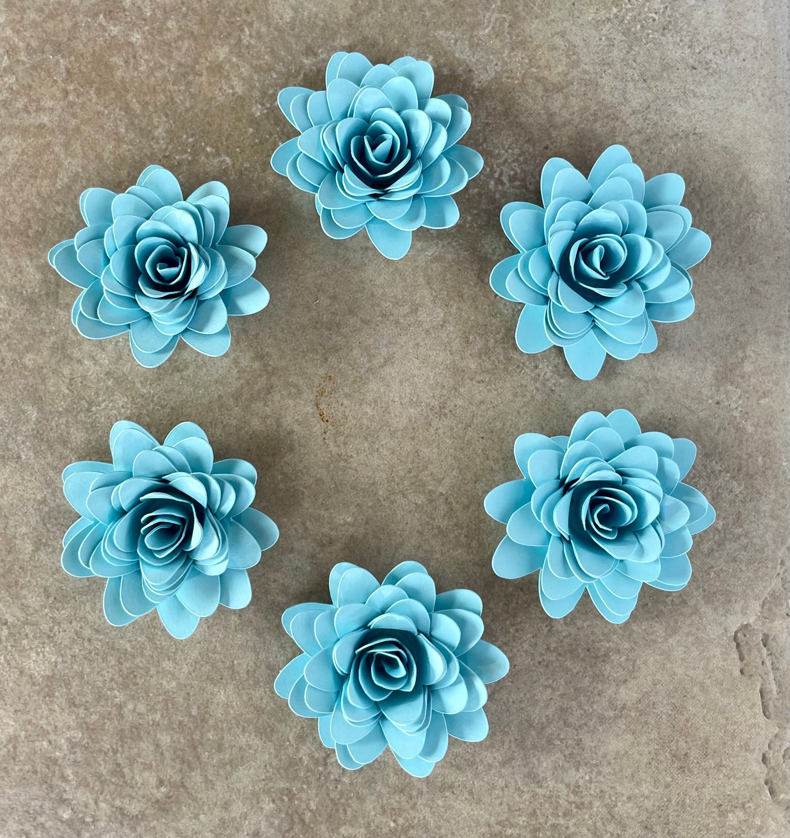 15pk Sky Blue Starburst Rolled Paper Flowers 1” Inch - Etsy