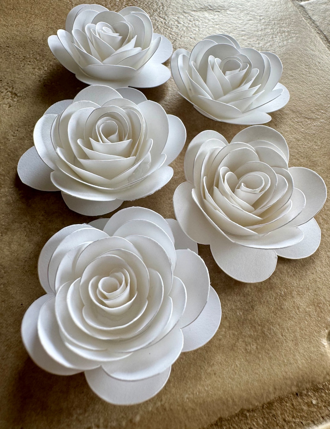 1.5" Inch White Rolled Paper Roses - Etsy