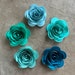 15pk Aqua Blue Rolled Paper Roses 1 Inch - Etsy