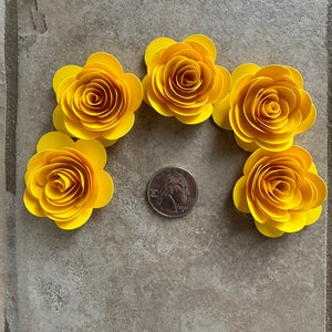 1.5" Inch Yellow Rolled Paper Roses - Etsy