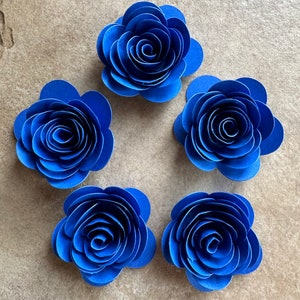 1.5" Inch Royal Blue Rolled Paper Roses - Etsy