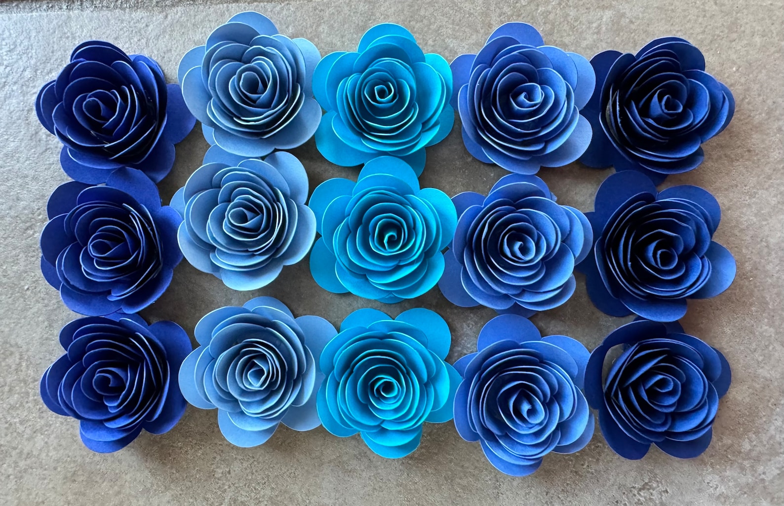 15pk Blue Rolled Paper Roses 1” Inch - Etsy