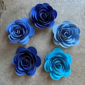 1.5" Inch Blue Rolled Paper Roses - Etsy