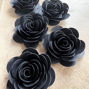 1.5" Inch Black Rolled Paper Roses - Etsy
